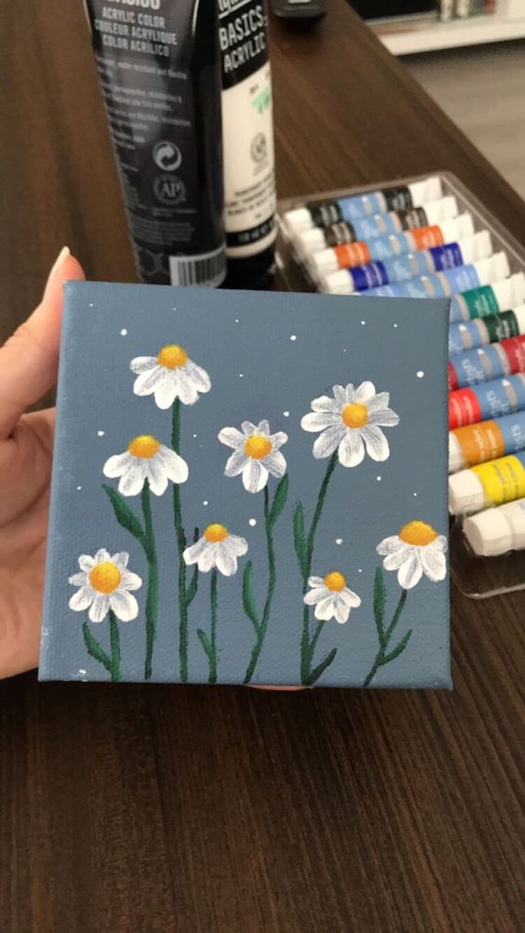Flower Painting Ideas Using Acrylic Paint on Canvas - Mom's Got the Stuff