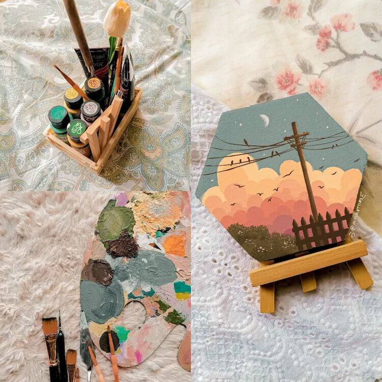Beautiful Sunset Painting Ideas - Mom's Got the Stuff