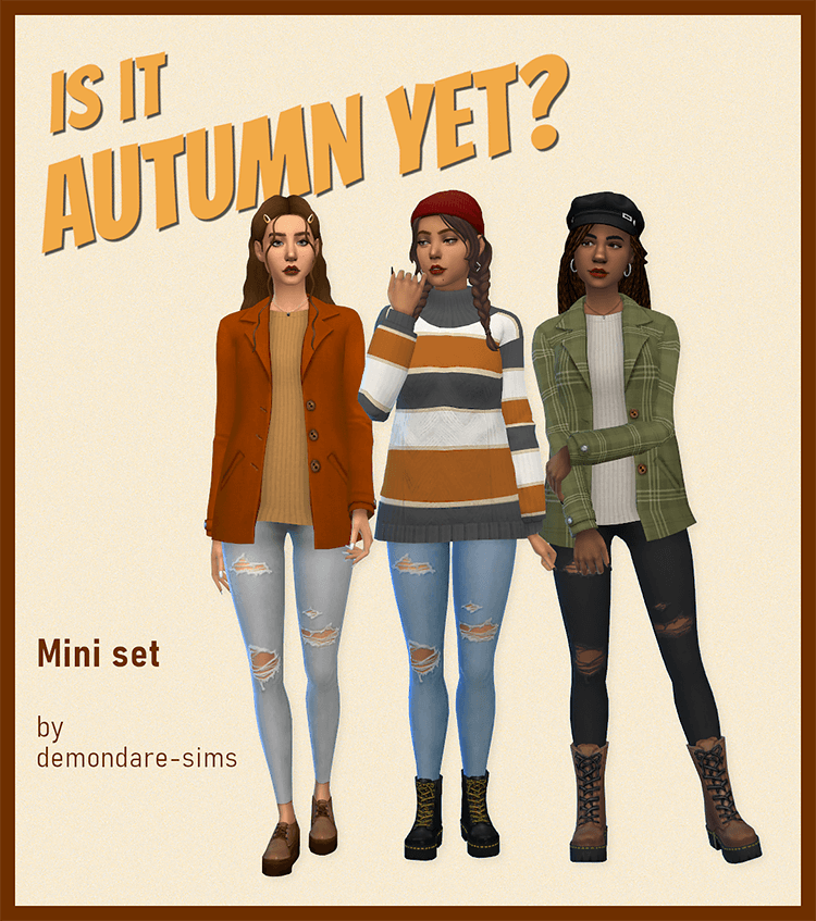 Sims 4 Fall Female Outfits CC - Mom's Got the Stuff
